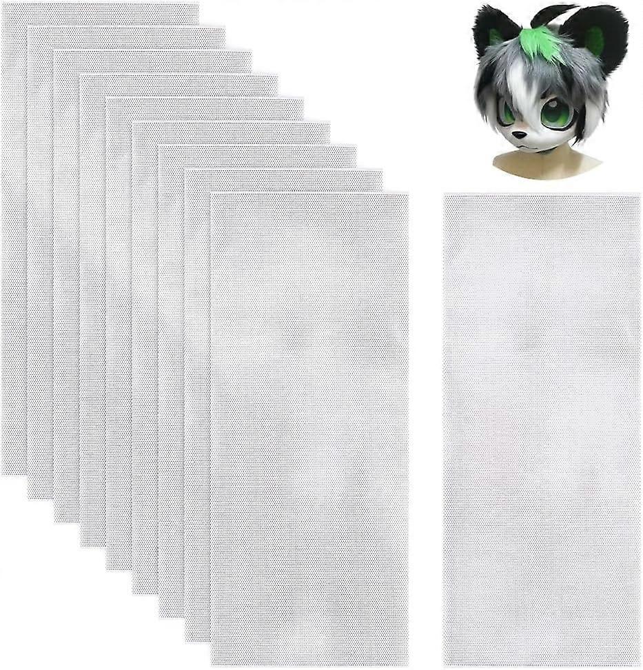 10Pcs Custom Fursuit Eye Mesh 11.8x4.9inch White PVC Printable Net 0 ...