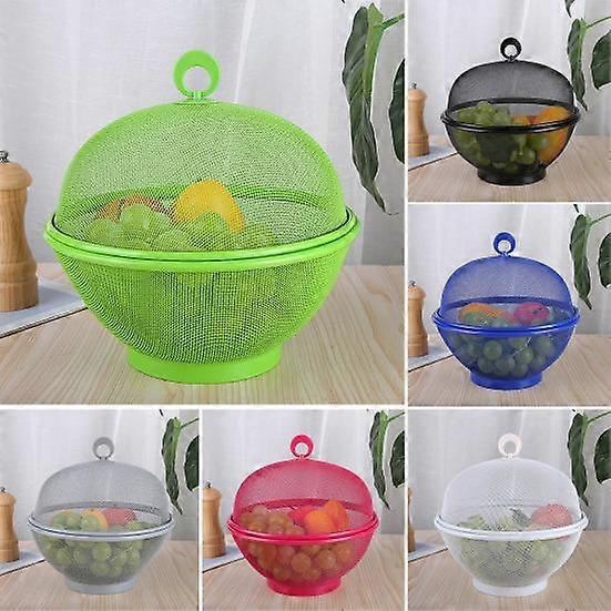Large Capacity Mesh Fruit Basket with Lid Fly-Proof Fruit Bowl Easy to ...