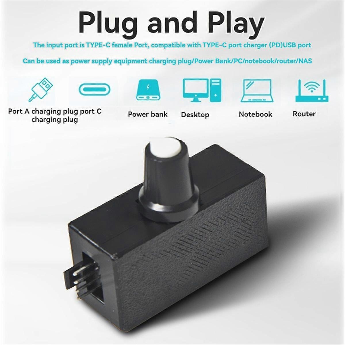 PWM Speed Controller 12V 4Pin PWM Fan Governor USB TYPE-C Power Supply ...