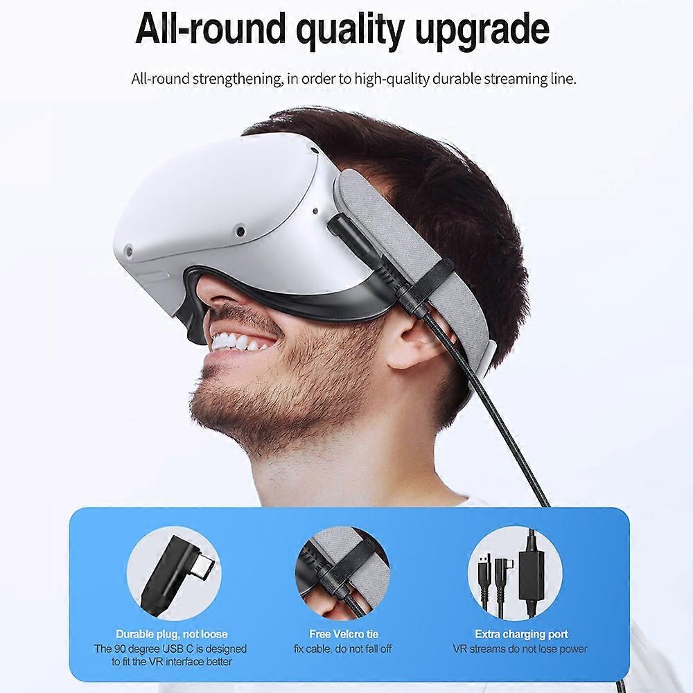 For Meta Quest 3 PICO 4 VR Data Cable 5m USB to Type-C PC Link ...