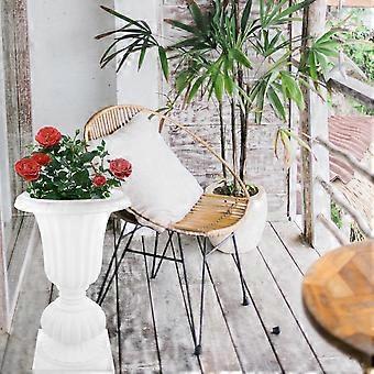 Roman Column Planter Vintage White Urn Flower Pot Durable Resin for ...