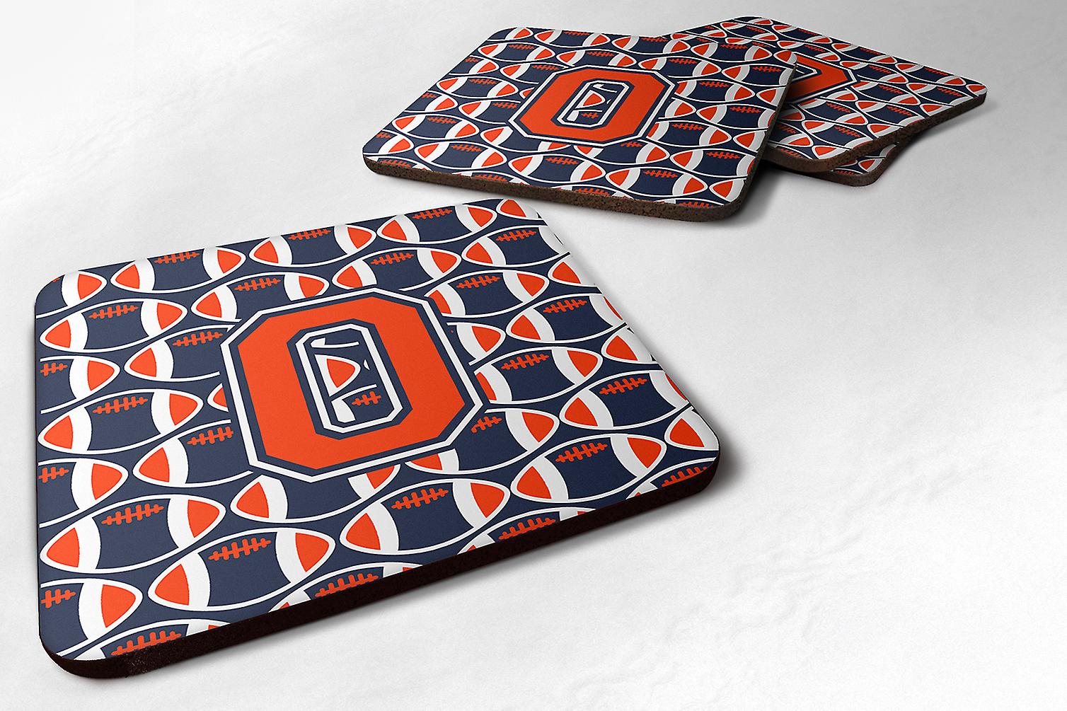 Letter O Football Orange, Blue and white Foam Coaster Set of 4 | Fruugo NL
