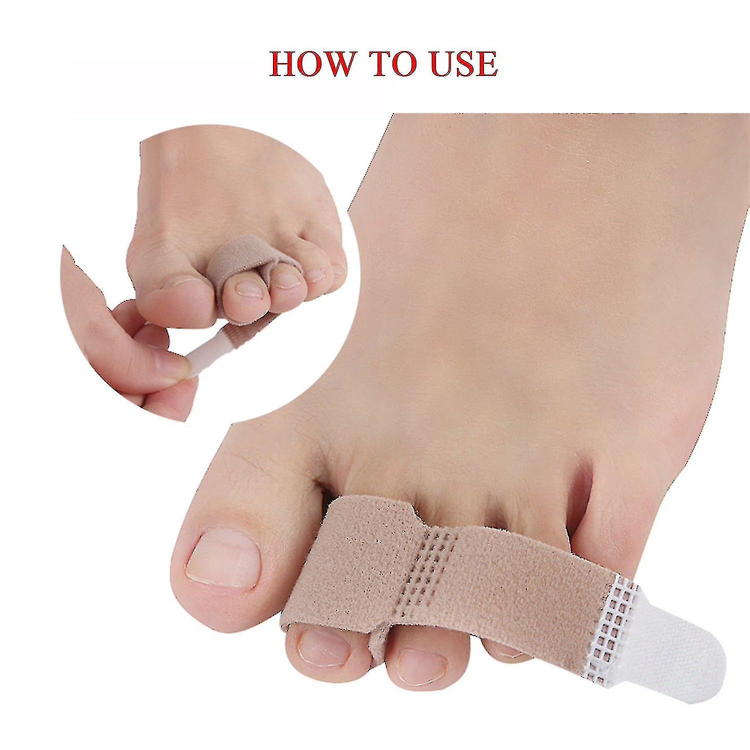 Broken Toe Wraps 10pcs Fabric Toe Splint Toe Cushioned Bandages Finger ...