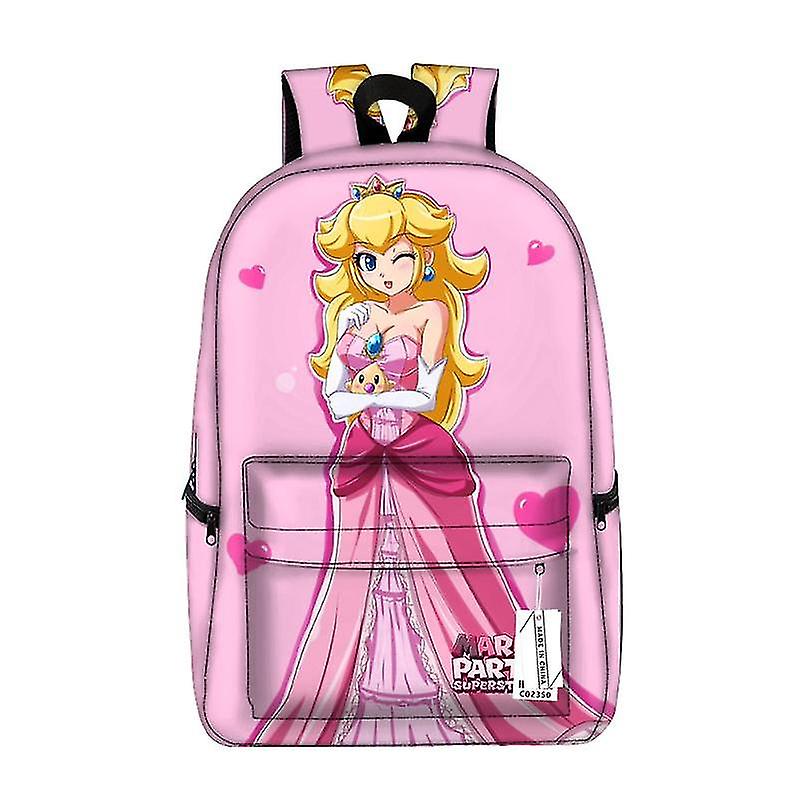 Super Mario Bros Backpack Kids Princess Peach Boys Girl Knapsack ...