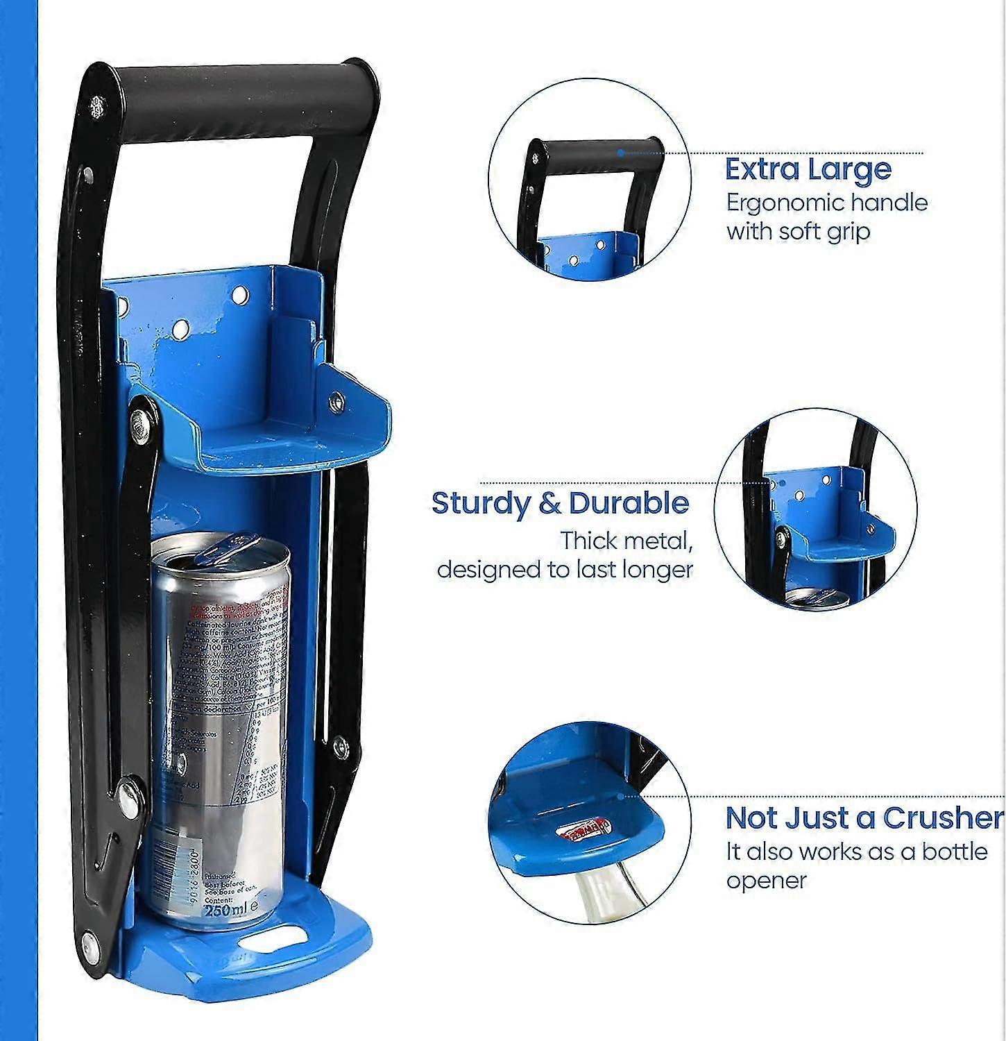 Can Crusher Heavy Duty Soda Beer Cans Tin Presser Wall Mounted ...