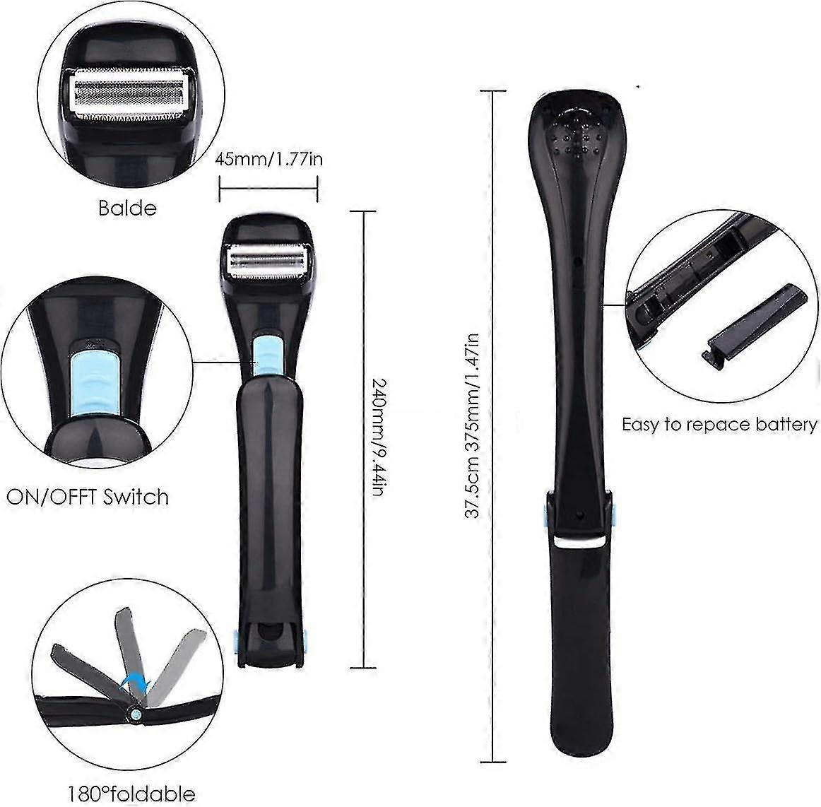 Men S Electric Back & Body Shaver Large Razor With Adjustable Length ...