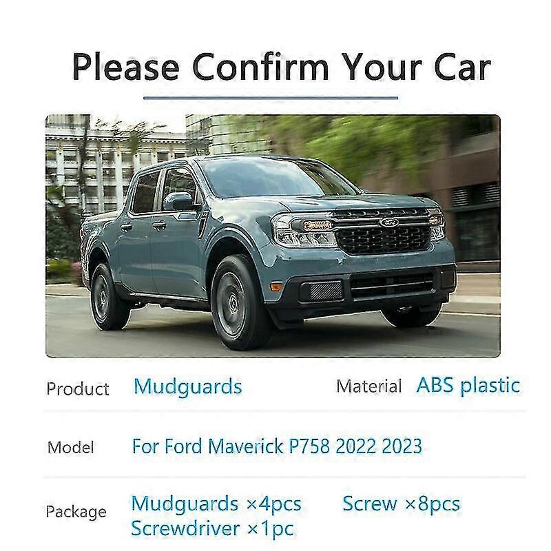 Mudguards For Ford Maverick P758 2022 2023 4pcs Front Rear Flap Wheel ...