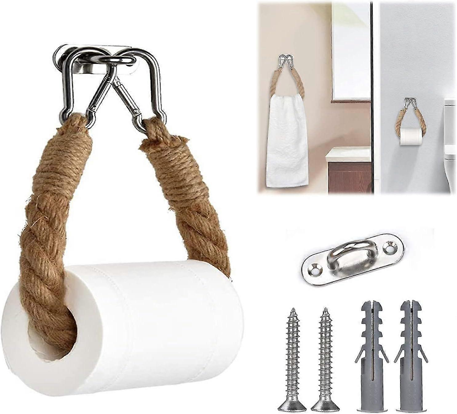 Hemp Rope Toilet Paper Holder, Bathroom Paper Holder, Rope Toilet Roll ...