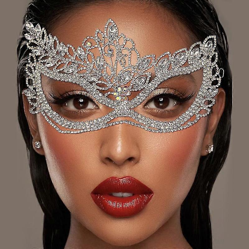 Masquerade Mask Rhinestone Fancy Crystal Mask Venetian Party Mask for ...