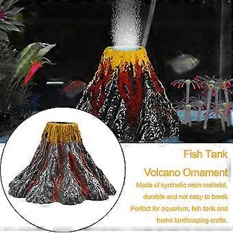 Volcano Aquarium Decor Kit, Multicolor with LED Light, Air Stone for ...
