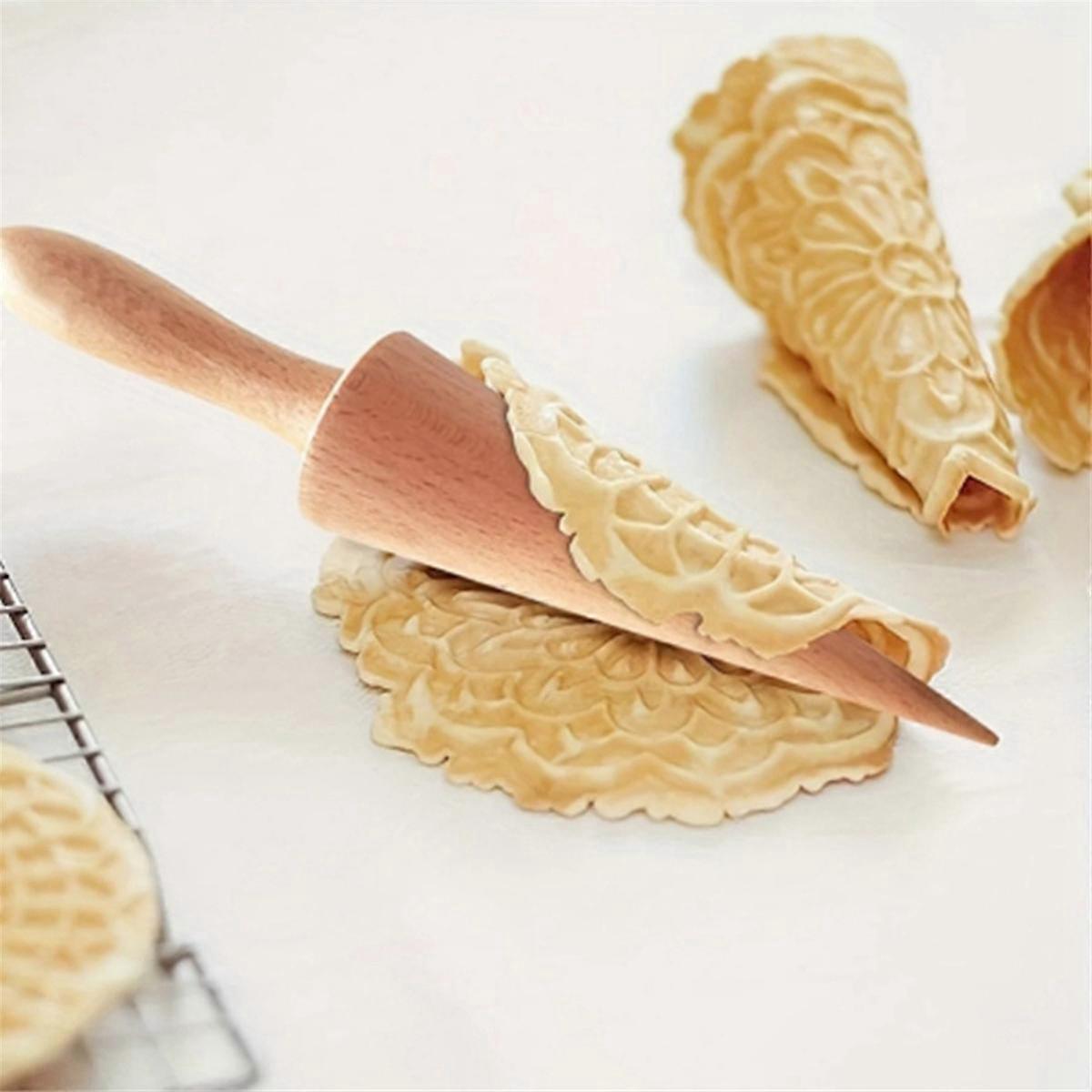 Ice Cream Waffle Cone Roller, Strong and Smooth Cone Roller, Wooden ...