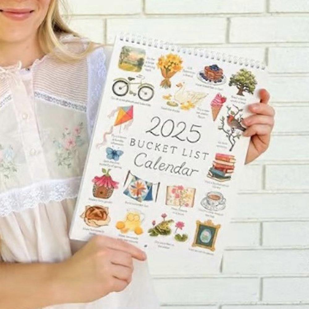 2025 Bucket Wishes List Calendar Planner Whole Year 12 Monthly Schedule ...