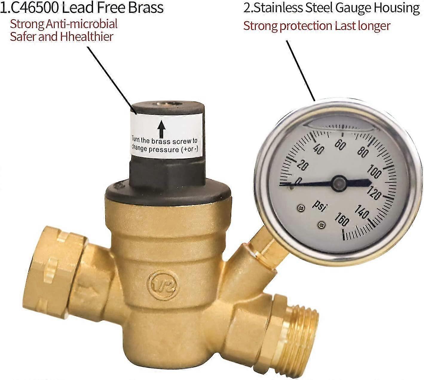 Tool Rv Water Pressure Regulator For Rv Camper, Brass Lead-free ...