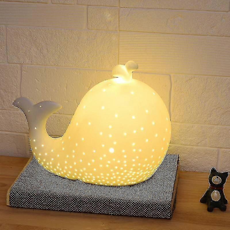 Creative Ceramic Lovely Whale Led Table Lamp | Fruugo UK