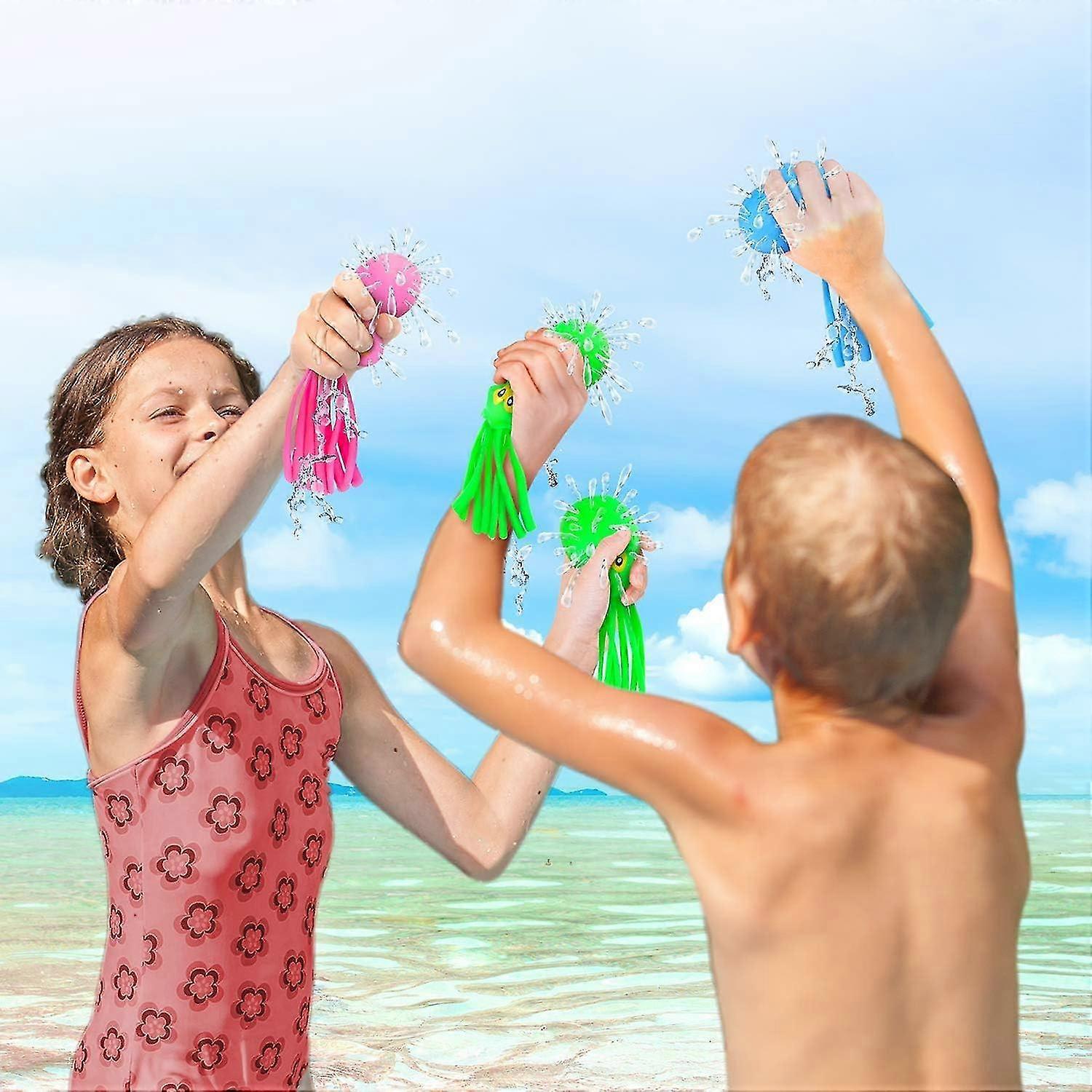 Octopus Water Balls, 3pcs Rubber Kids Bath Toys, Sensory Stress Relief ...