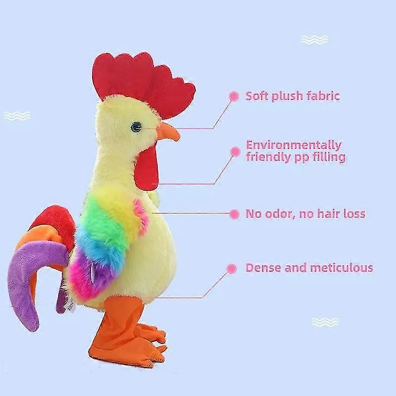 EVAGO Electric Screaming Chickens Toy Fun Singing Roosters Plush Toy ...