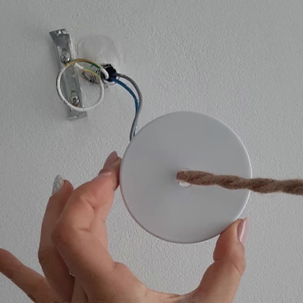 Wuhing-SJ-2 Pieces Ceiling Rose White Base Plate Ceiling Lamp 80Mm ...