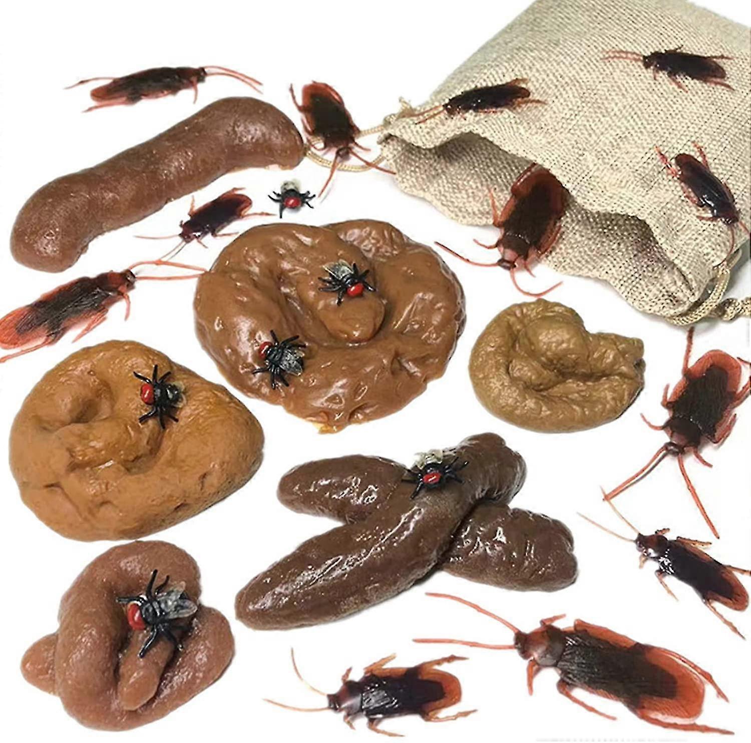 24 Pcs Fake Poop Fake Dog Poop Toys And Prank Fake Roaches Model ...