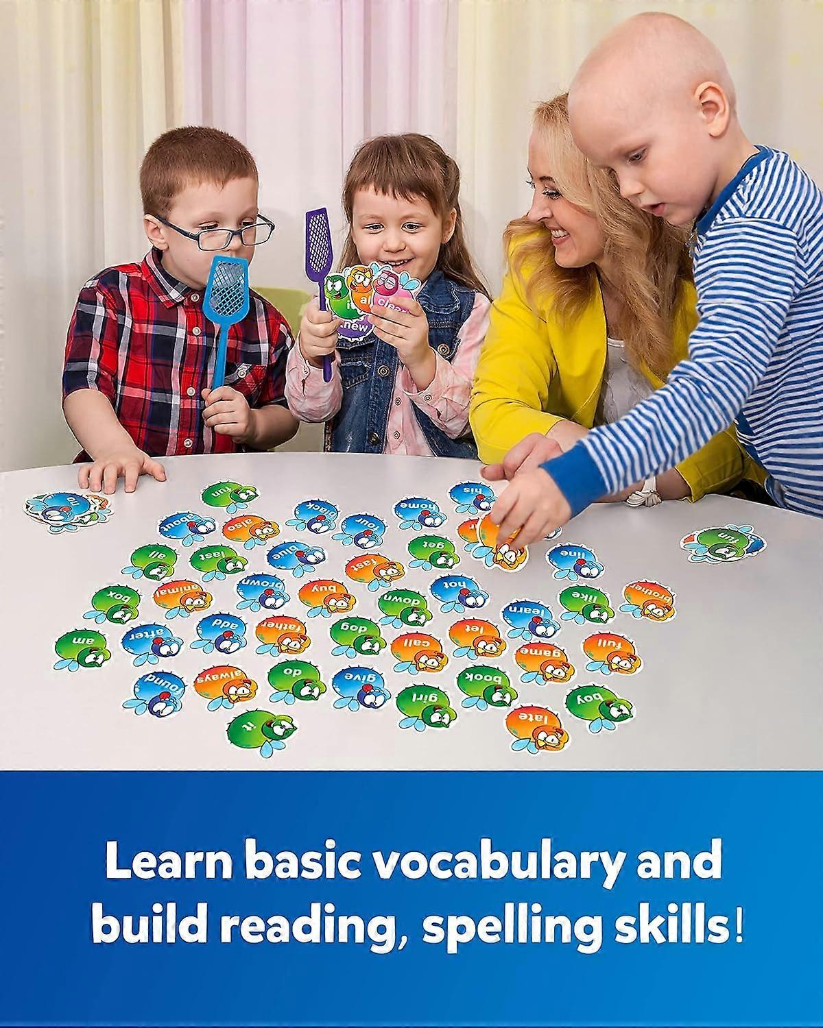 Sight Words Game with 400 Fry Sight Words and 4 Fly Swatters Set, Dolch ...