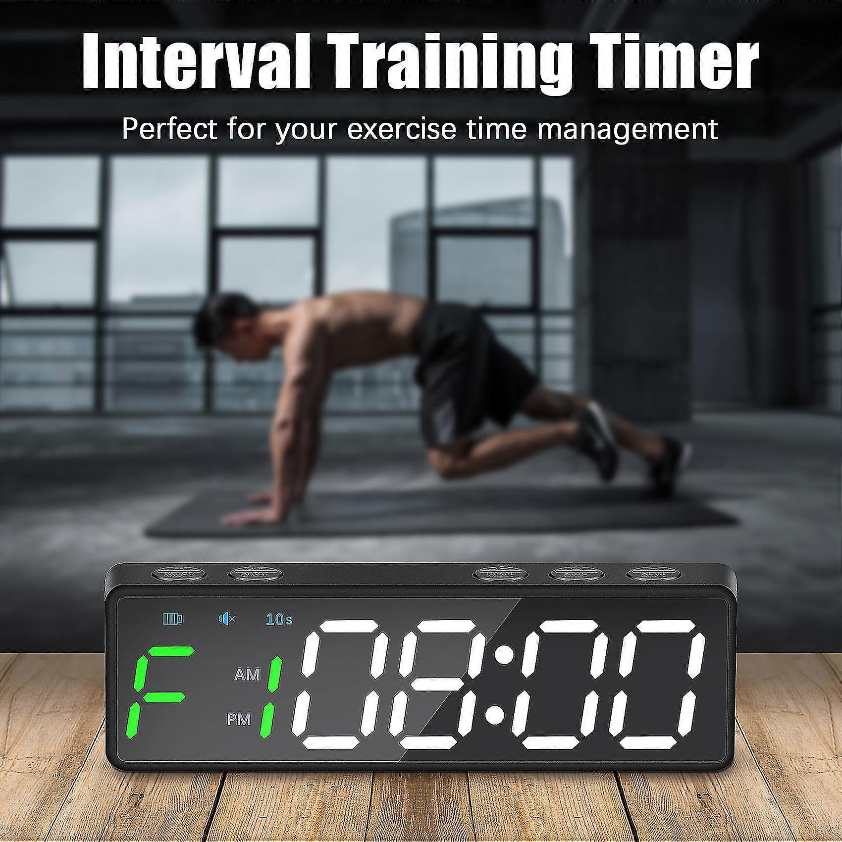 Portable Gym Timer Interval Timer Workout Fitness Clock Countdown/up ...