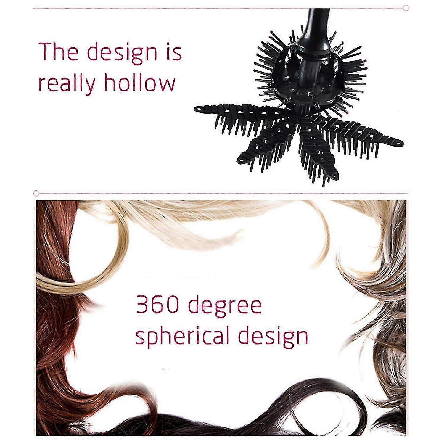 3D Bomb Curl Hair Brush, Styling Salon 360 Round Hair Curling Curler ...