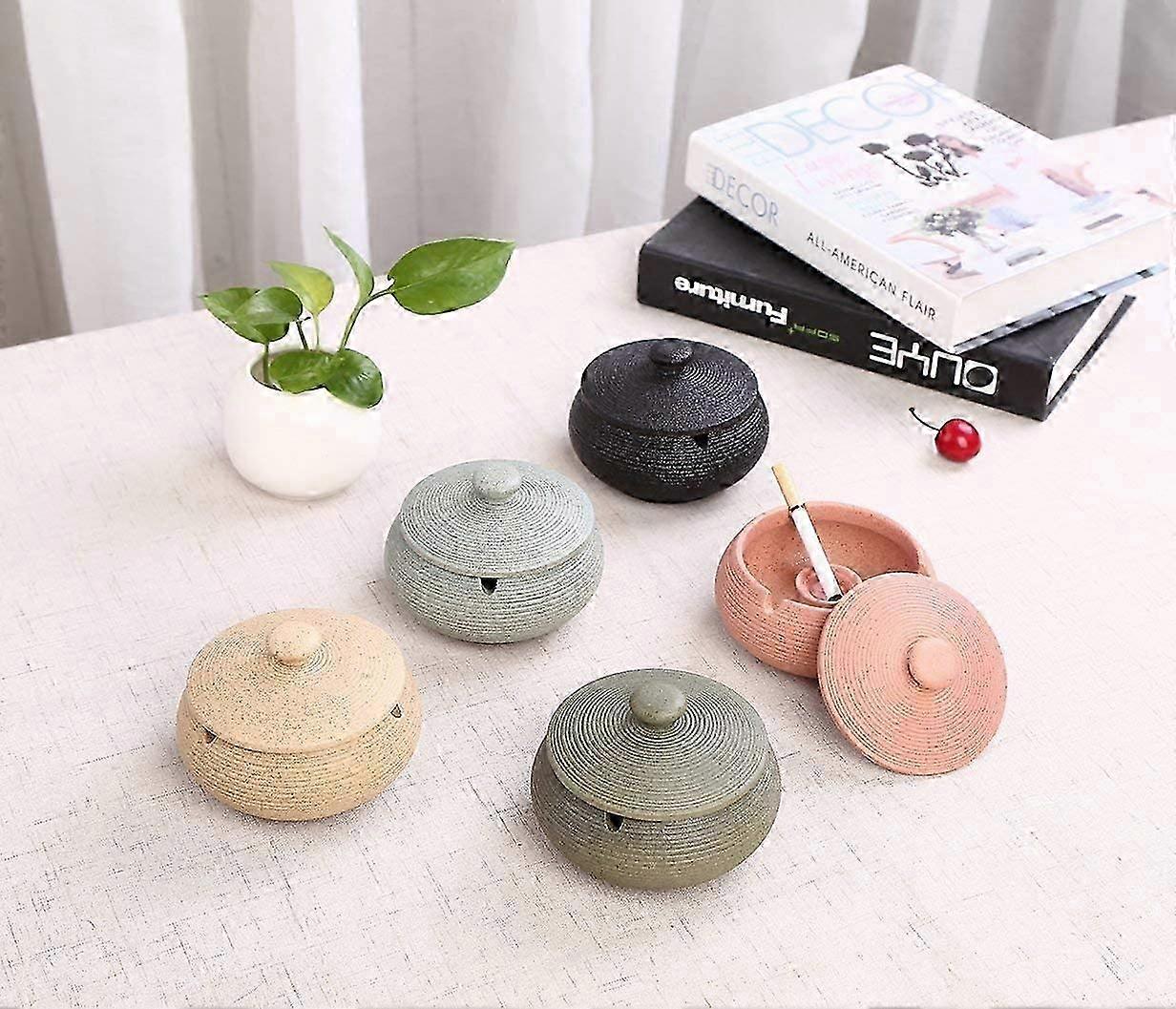 Ceramic Ashtray with Lids, Windproof, Ashtray for Indoor or Outdoor Use ...