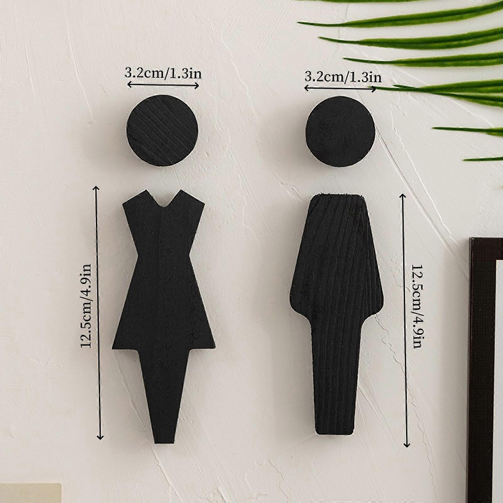Men's and Women's Restroom Signs Set Toilet Sign Wood Bathroom Door ...