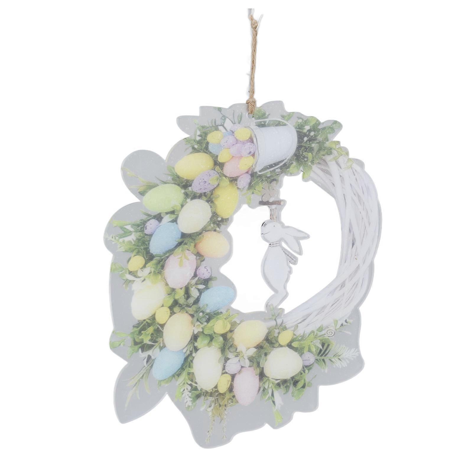 Easter Sign Acrylic Panel Lifelike Pattern Bunny Wreath Signs Easter ...