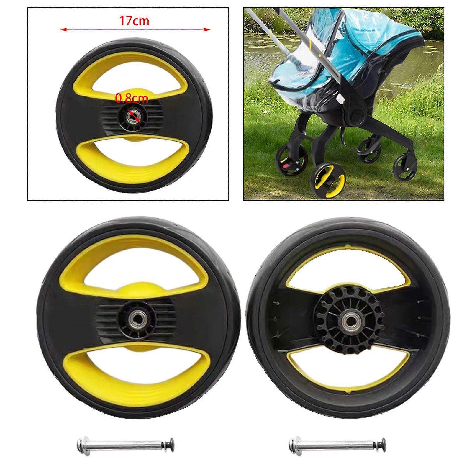 2x Baby Trolley Wheels Accessories Rubber Pushchair Spare Parts for Pet ...