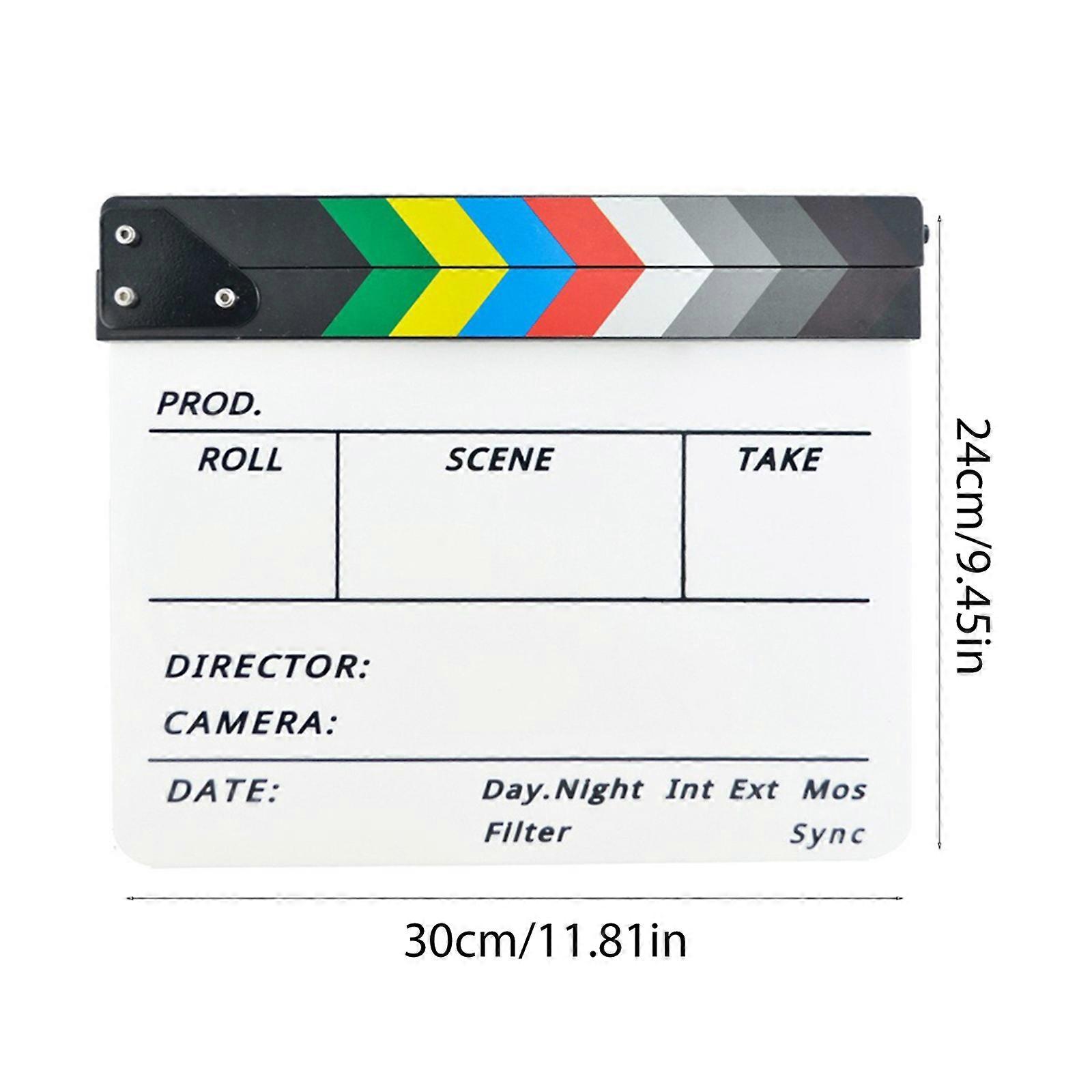 Acrylic Colorful Clapperboard Clapper Board Dry Erases Director Cut TV ...