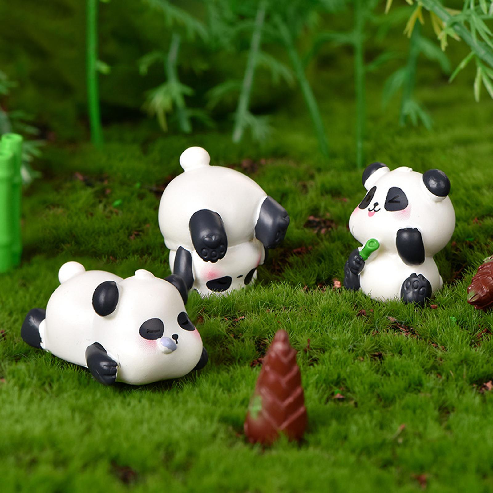 Wharick Delicate Panda Figurine Cartoon Casting Resin Adorable Panda ...