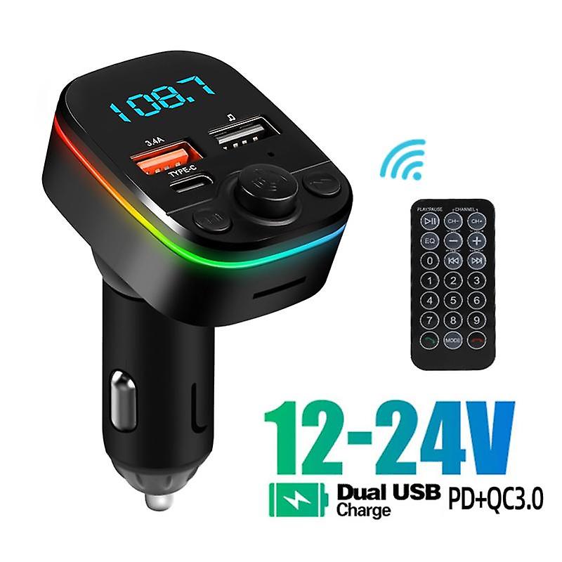 3in1 Car Bluetooth 5.0 FM Transmitter Mp3 Player 3.4A Dual Port USB ...
