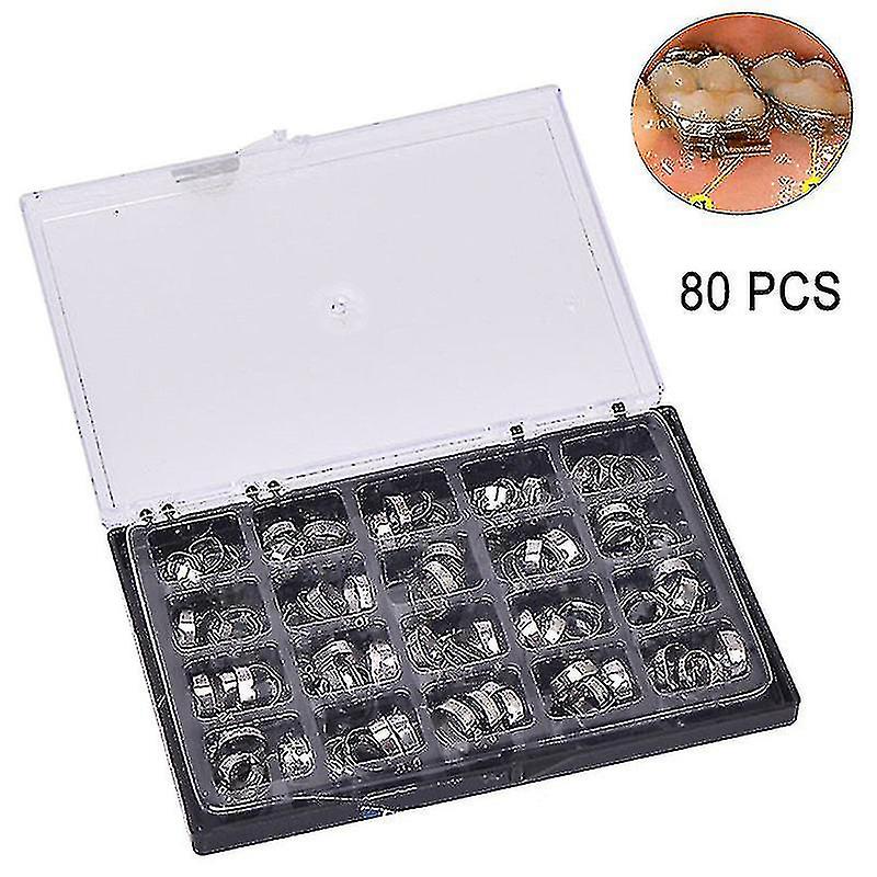 80pcs/box Orthodontic Dental Band Set Stainless Steel Molar Buccal Tube ...