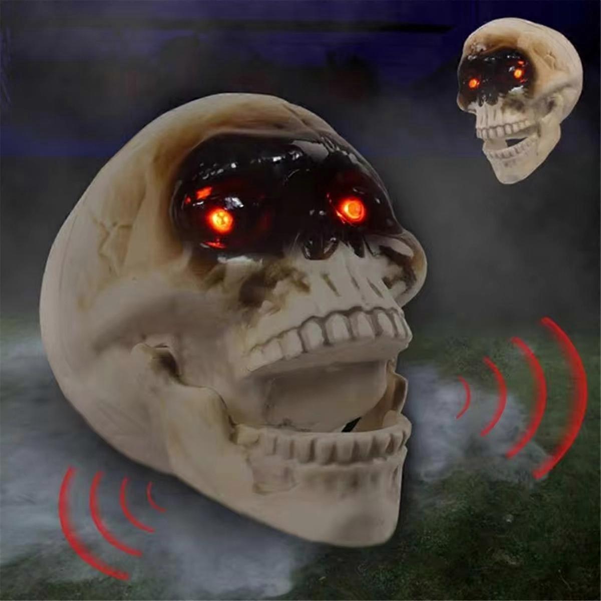 Spooky Skull Heads Halloween Decor Skull Heads with Motion Sensor ...
