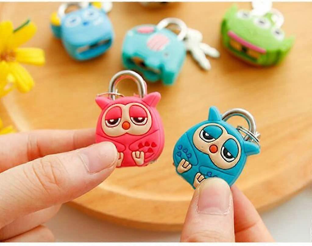 4pcs Mini Padlock Security Lock With Key Cute Cartoon Doll Animal ...