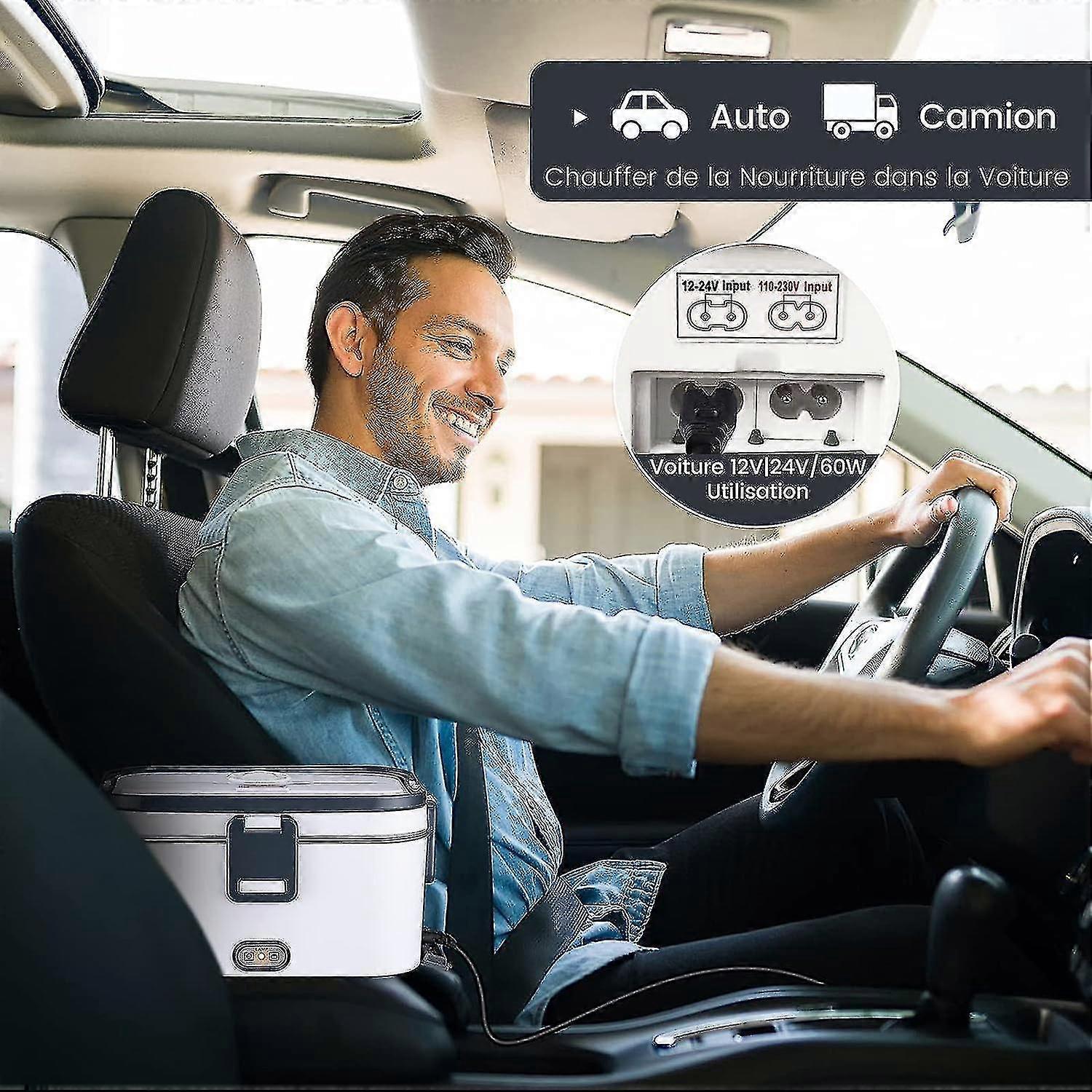 60w Heated Lunch Box 1.8l 12v/24v/220v Electric Heated Lunch Box With ...