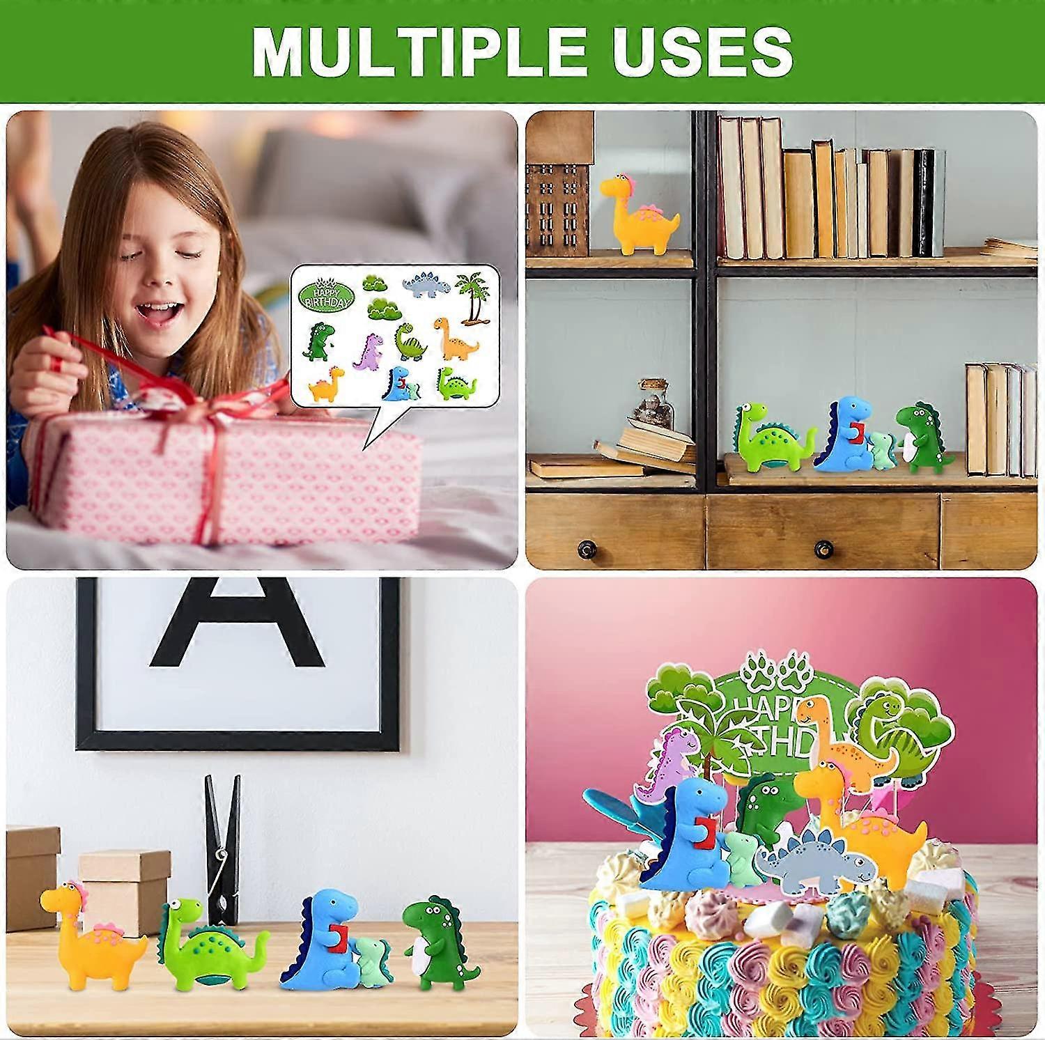 Kids Cake Toppers, 4 Pieces Birthday Cake Toppers, Mini Cake Topper ...