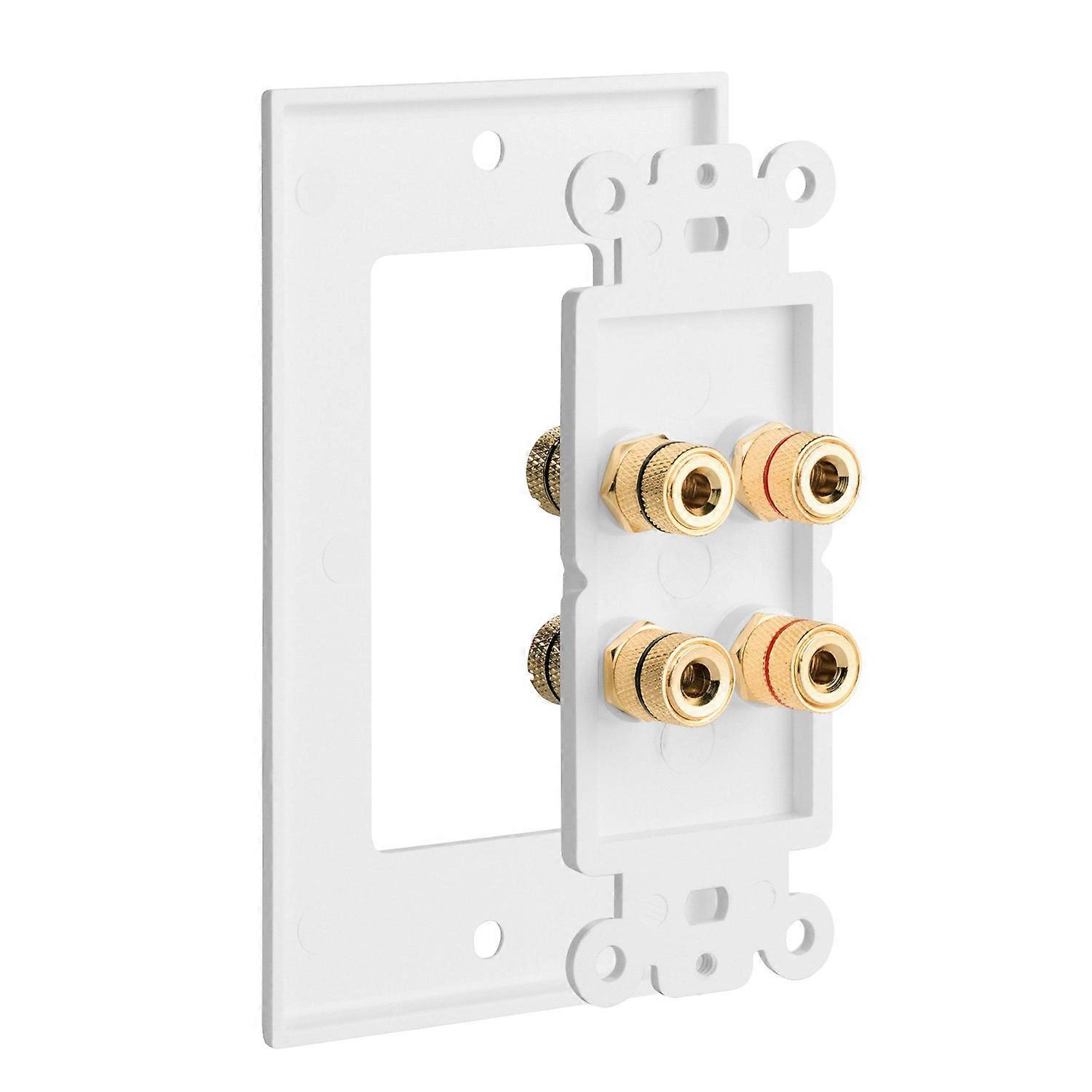 4 Posts Speaker Wall Plate Home Theater Wall Plate Audio Panel for 2 ...