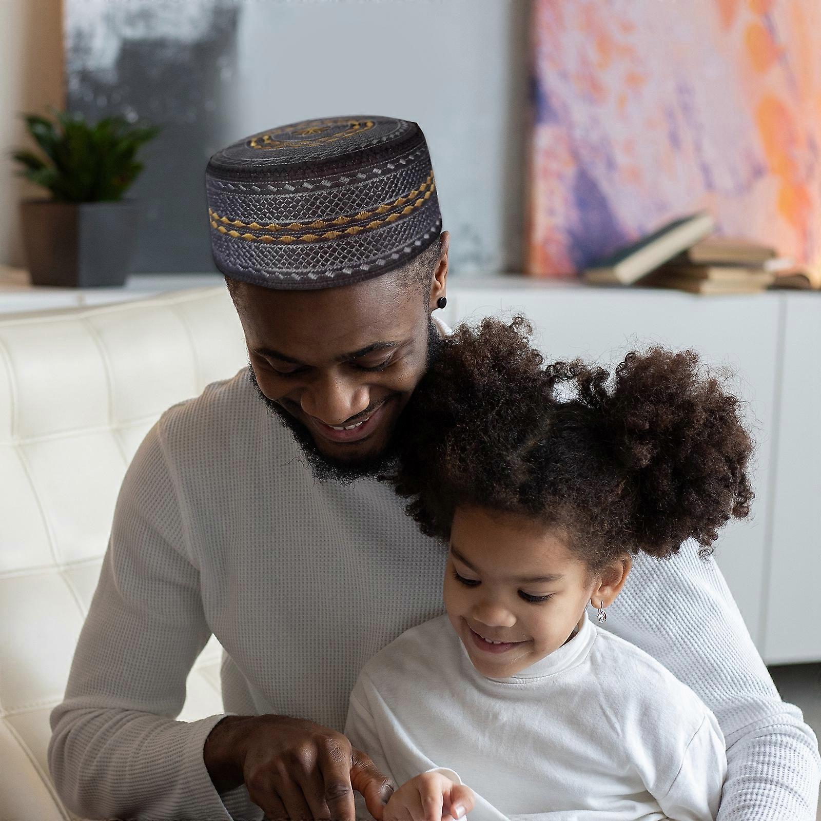 Fashion Muslim Islamic Prayer Hat Indian Hat Topi Kufi Round Caps Eid ...