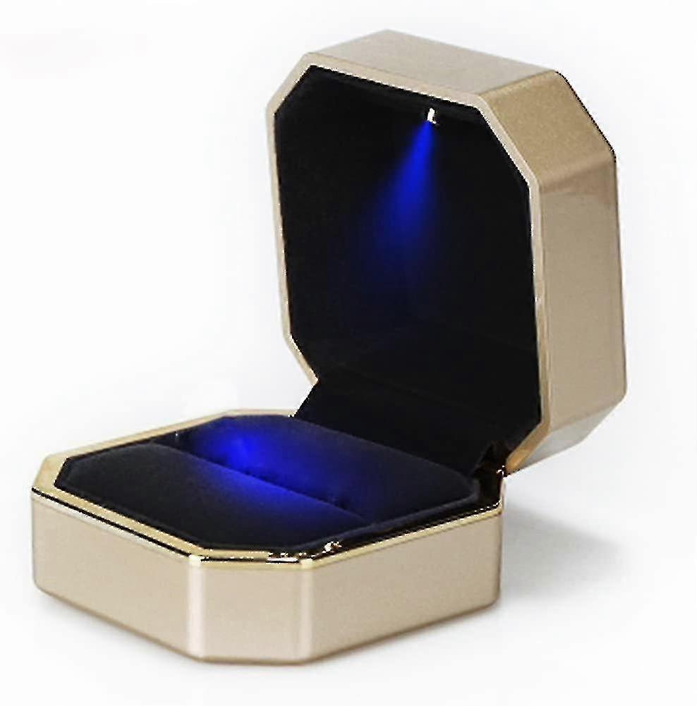 Luxury Ring Box, Square Velvet Wedding Ring Case Jewelry Gift Box With ...