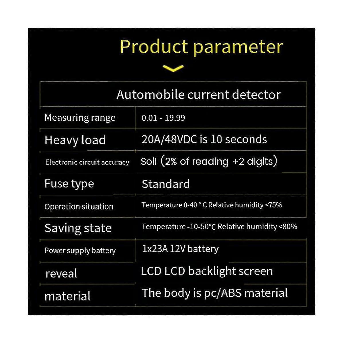 12v 0.01a-19.99a Automotive Current Detector Fuse Ammeter Leakage ...