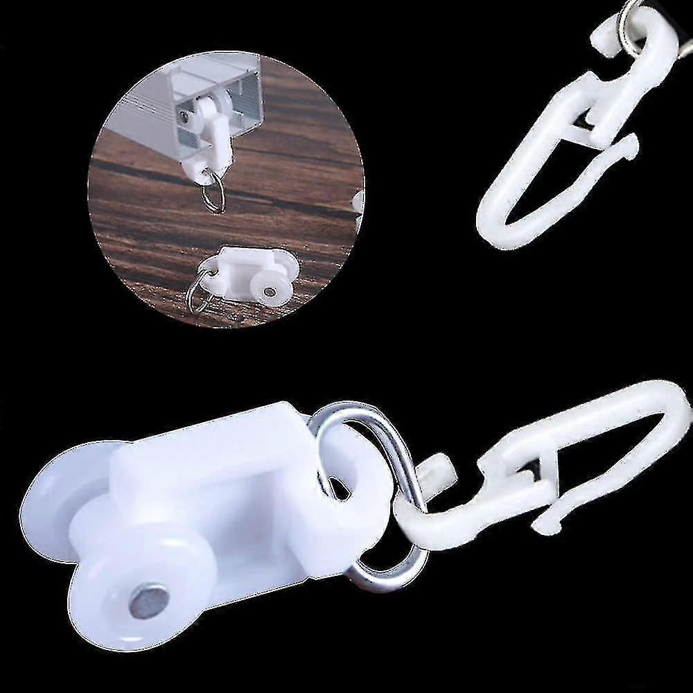 Curtain Glider Rollers 100 Pieces Curtain Rod Rollers Curtain Track ...