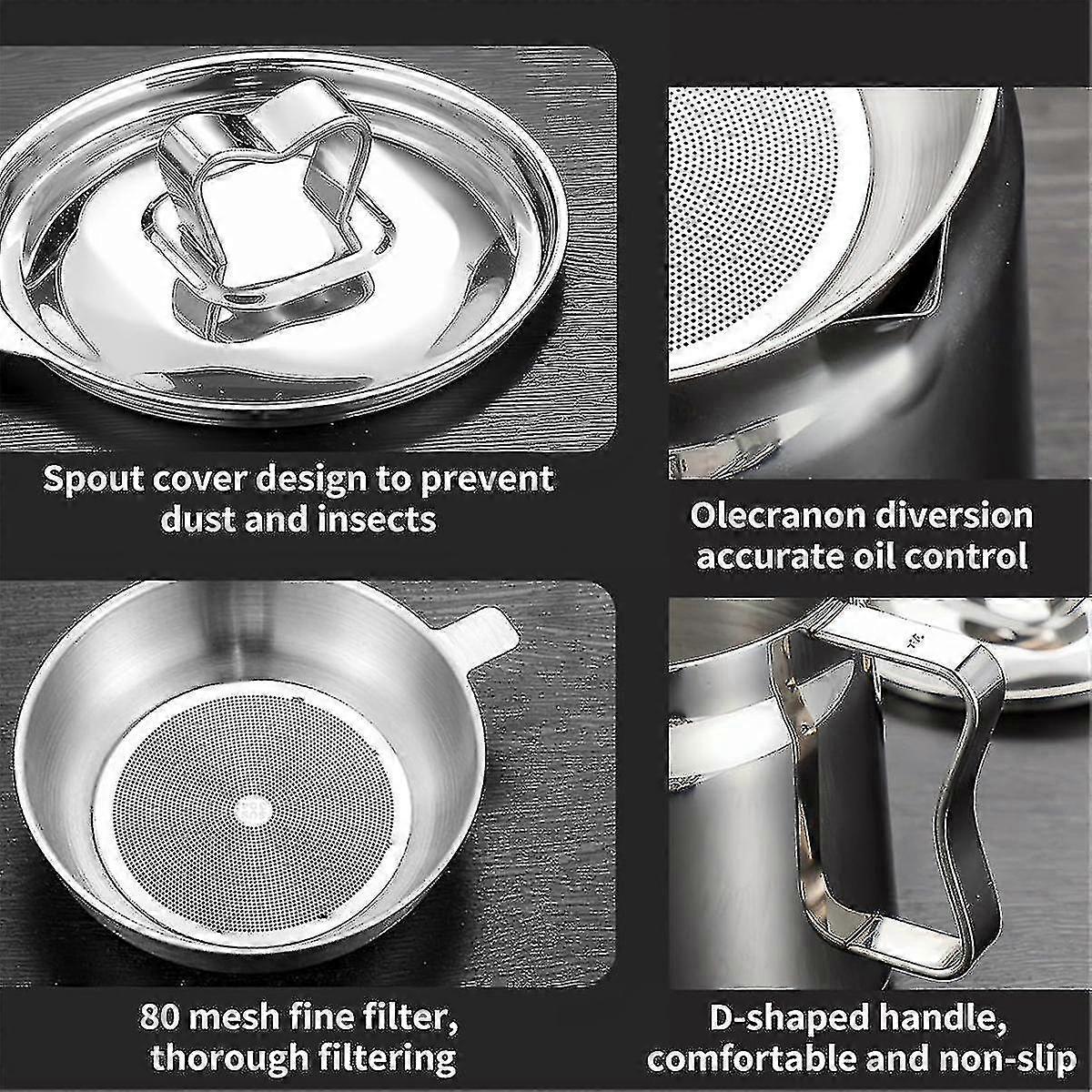 Stainless Steel Oil Filter Pot, 304 Stainless Steel Large Capacity ...