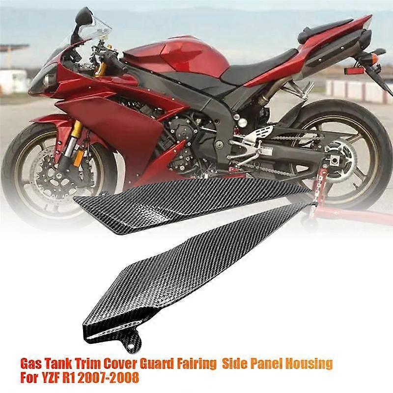 1Pair ABS Carbon Gas Tank Trim Cover Guard Fairing for YZF R1 2007-2008 ...