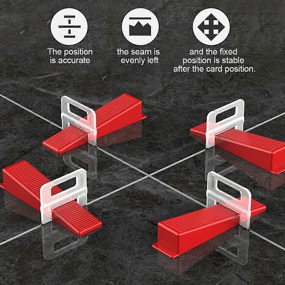 Tile Leveling System 100 Tile Leveling Wedges (2mm), 100 Inserts, 1 ...