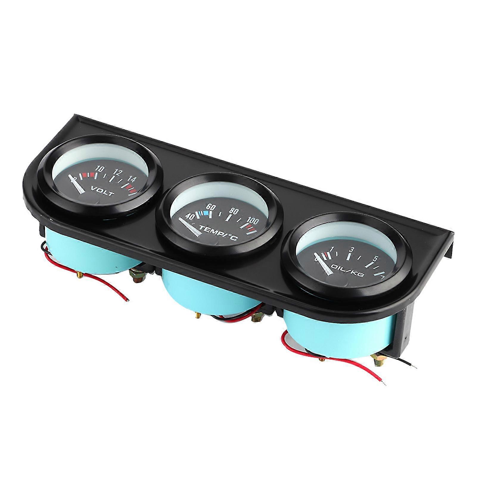 1/8in NPT 52mm/2in 3In1 Car Meter 816V Voltmeter 40120 Water Temp Meter ...
