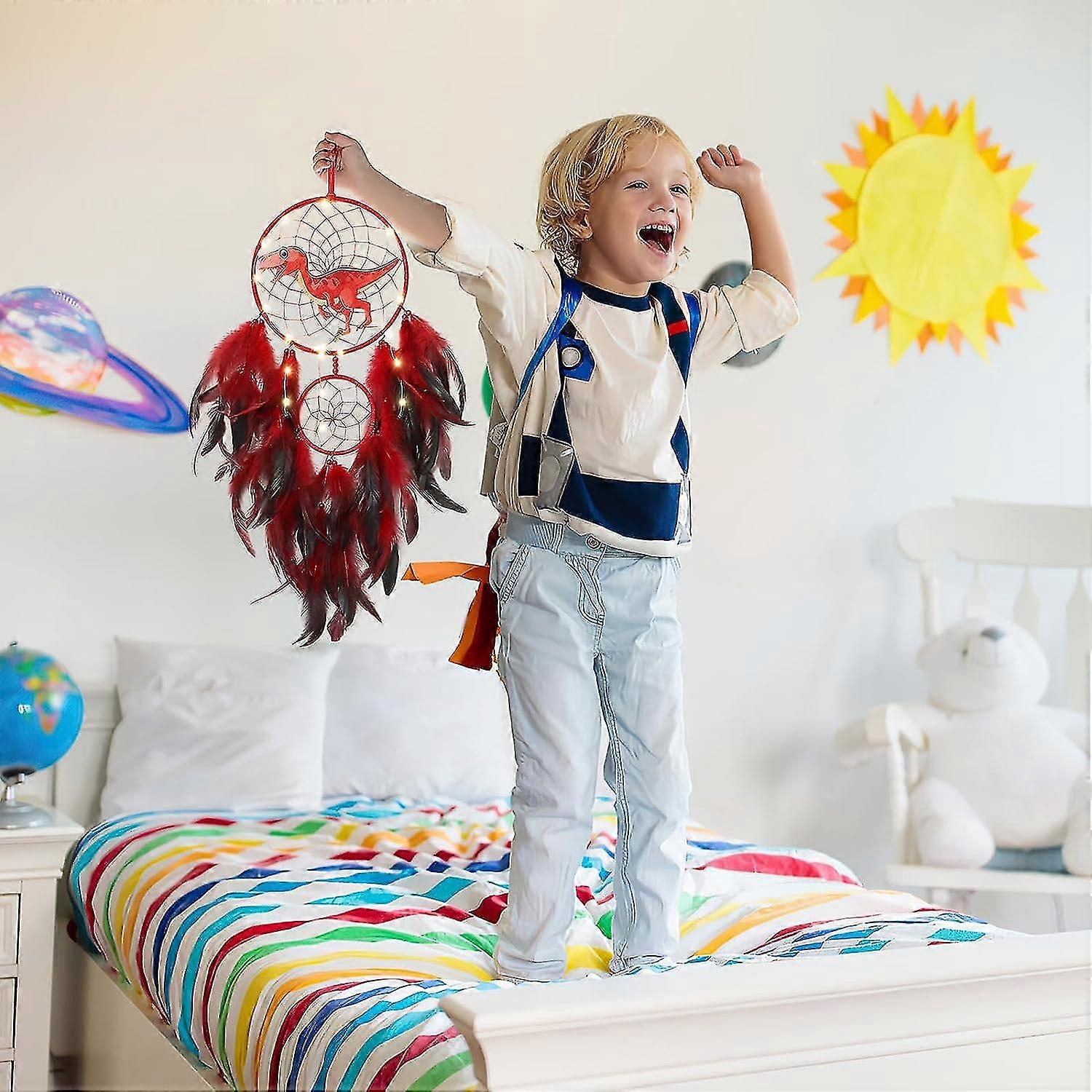 Dinosaur Dream Catchers For Boys Girls, Dream Catcher Light Wall Decor ...