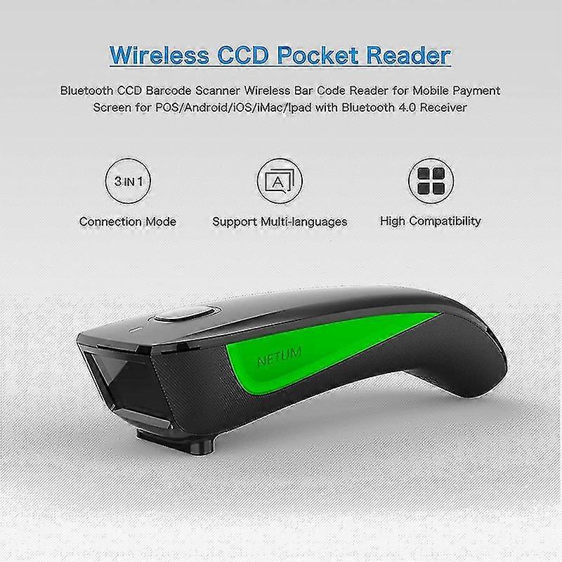 NETUM C740 Bluetooth Wireless 1D Barcode Scanner Pocket QR Bar code ...