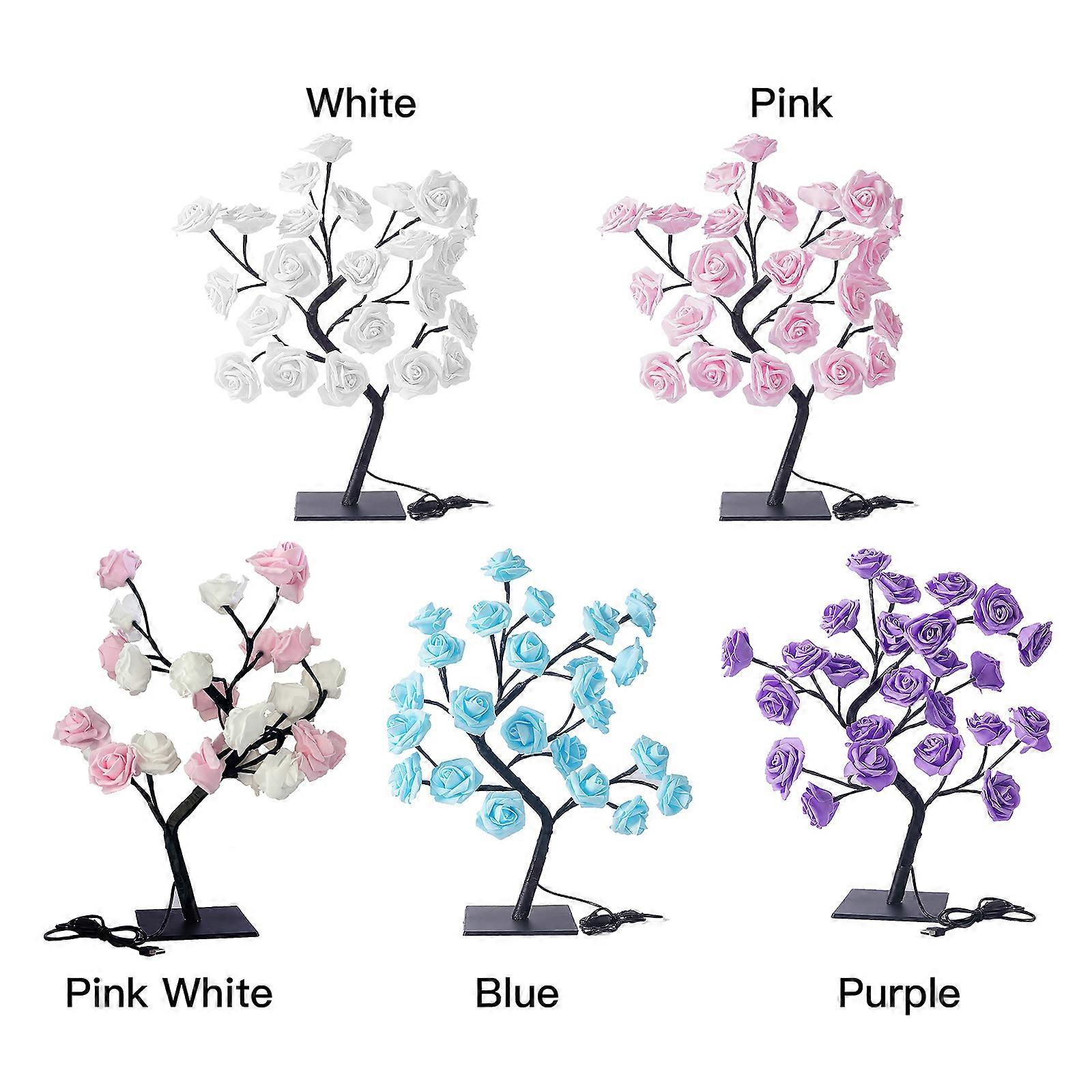 LED Rose Tree Lamp with Detachable Plastic Base and USB Switch | Fruugo UK