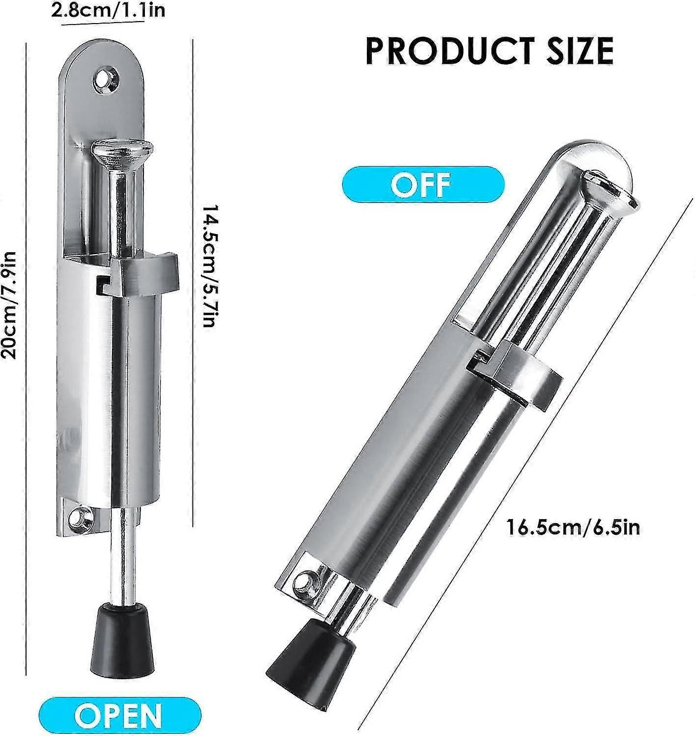 Door Stoppers,Outdoor Door Stop,Foot Spring Loaded Easily Step-On Door ...